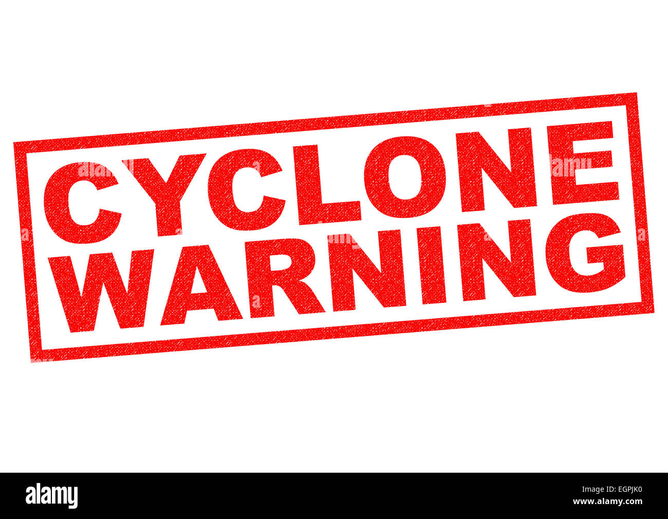 CYCLONE WARNING red Rubber Stamp over a white background Stock Photo ...