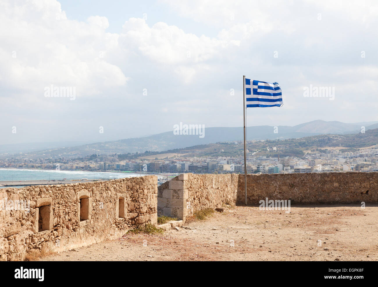 Greece flag in crete hi-res stock photography and images - Alamy