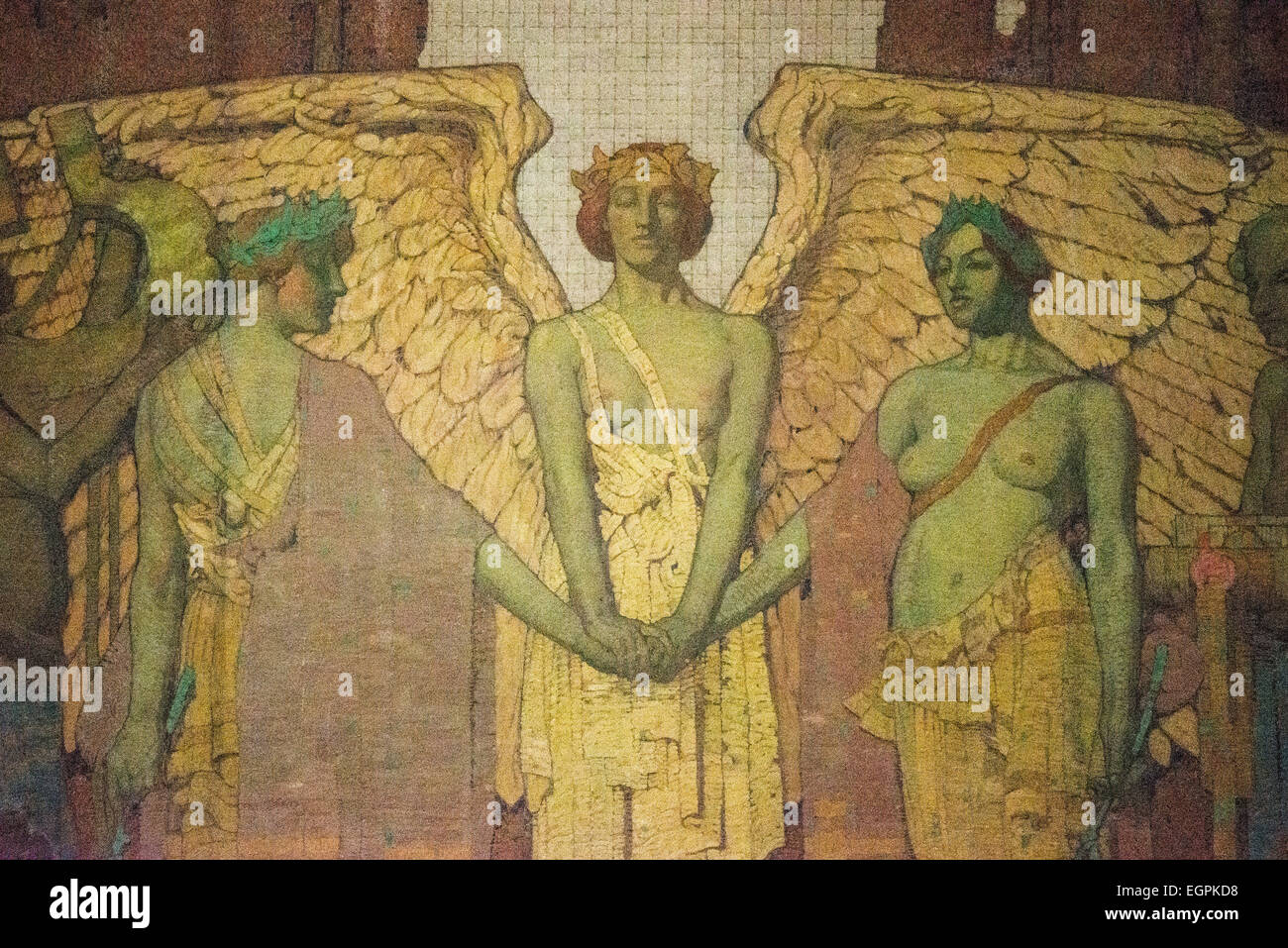 WASHINGTON DC, USA - Part of a large mural that runs along the top of ...