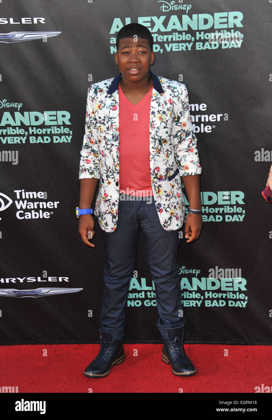 LOS ANGELES, CA - OCTOBER 6, 2014: Mekhi Matthew Curtis at the world ...