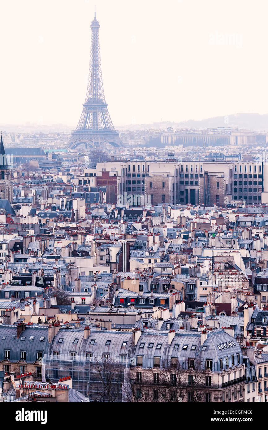 Aerial View of Paris with Eiffel Tower Stock Photo - Alamy