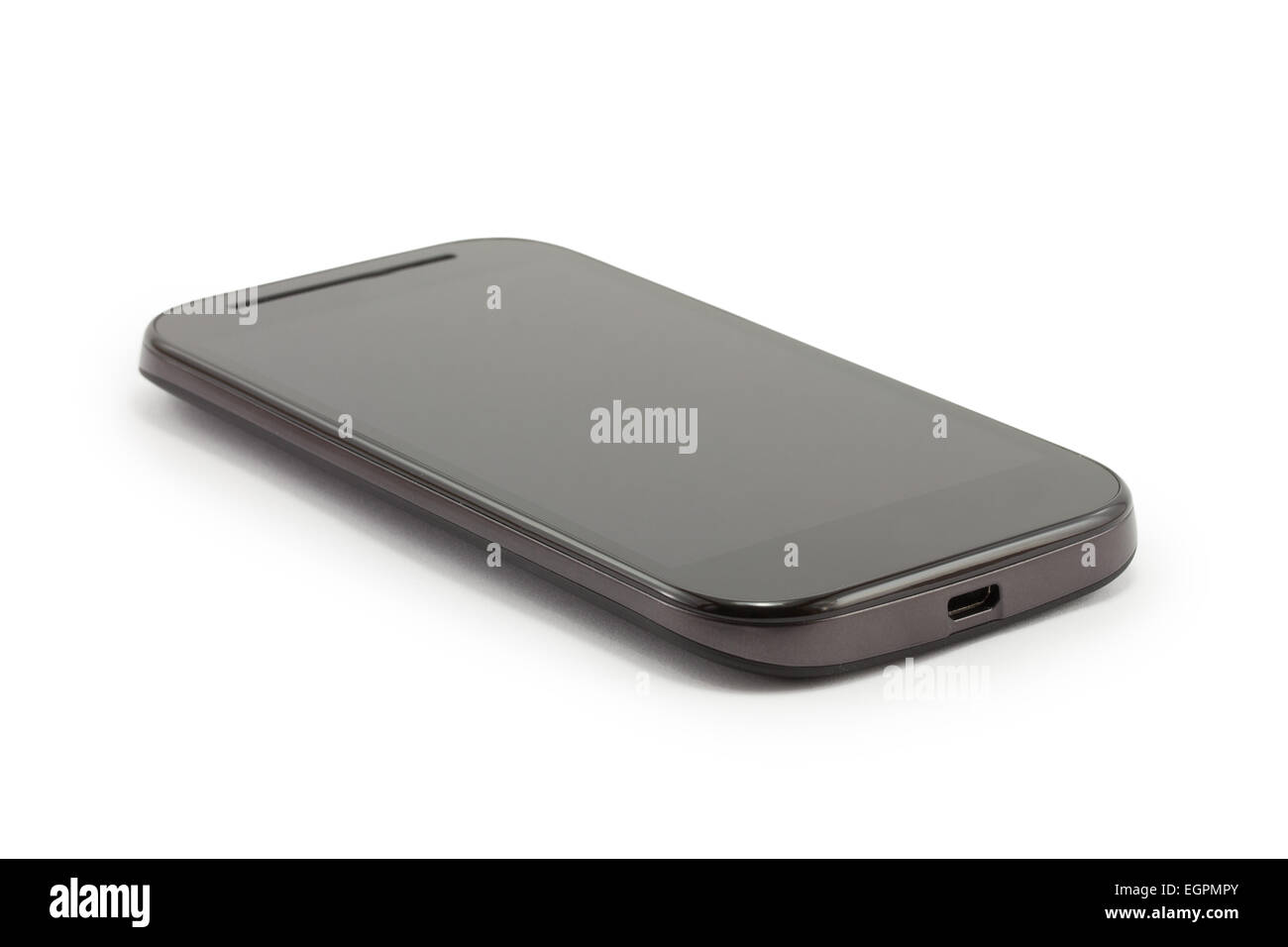 mobile smartphone with blank screen. Isolated on white Stock Photo - Alamy