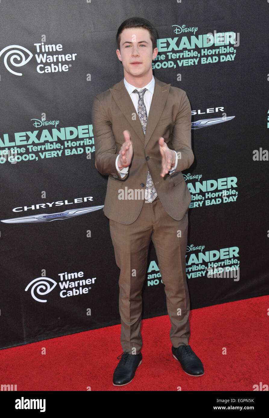 LOS ANGELES, CA - OCTOBER 6, 2014: Dylan Minnette at the world premiere of his movie "Alexander ...