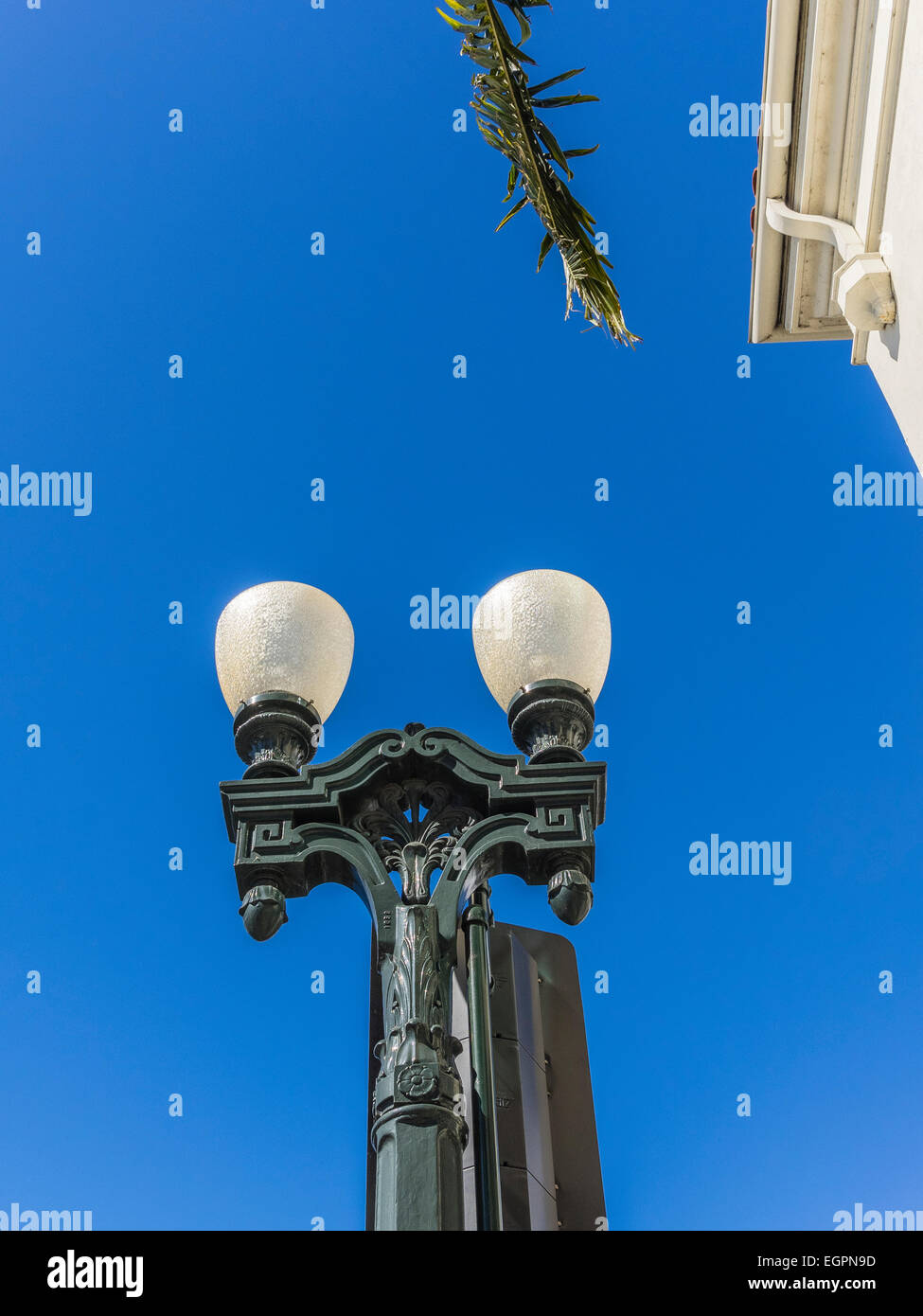 Classic decorative lamp post in Santa Barbara, California Stock Photo ...