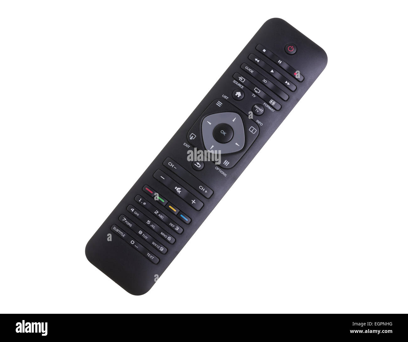 Black Remote Controller on White Background Stock Photo - Alamy