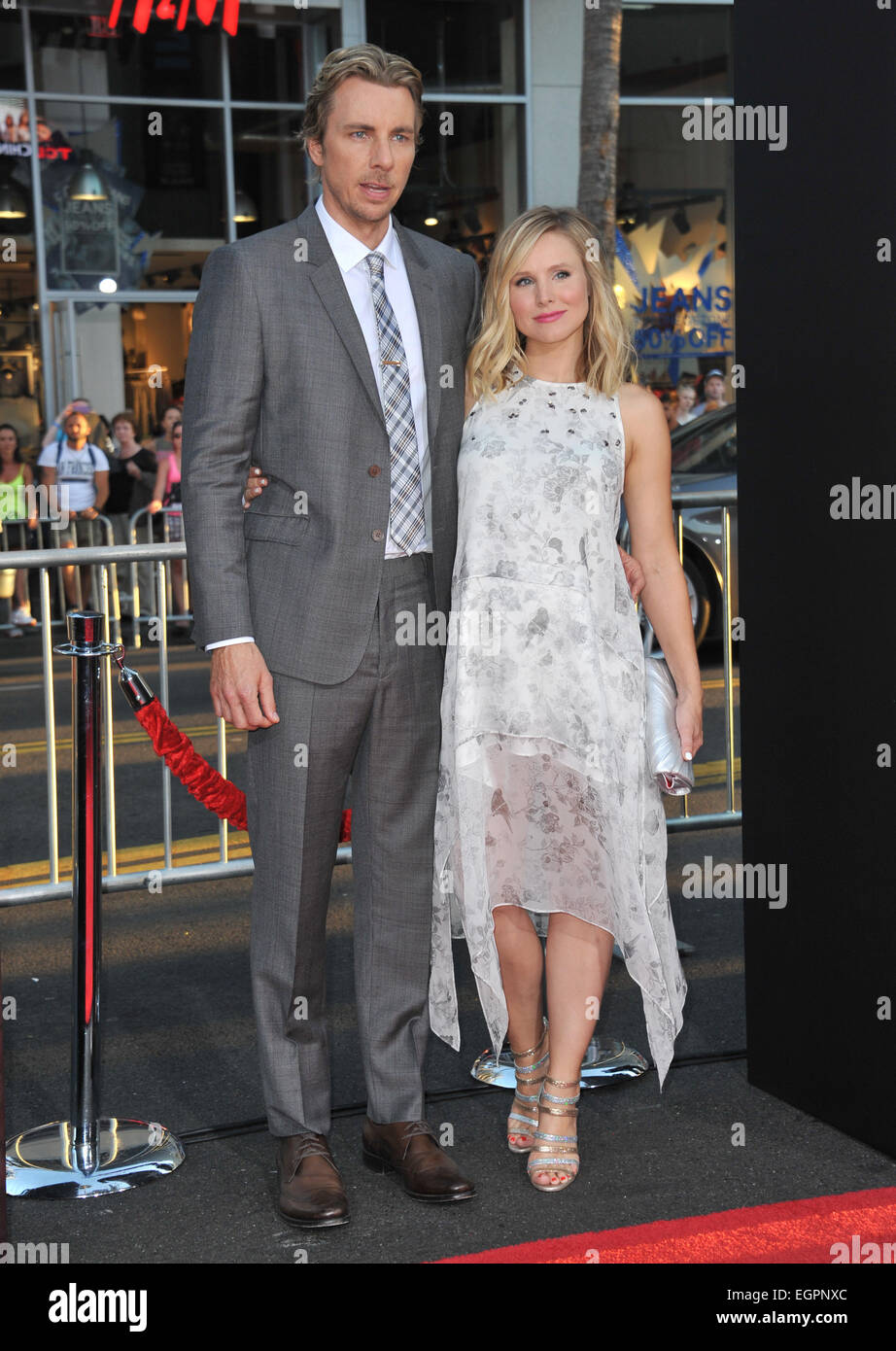 LOS ANGELES, CA - SEPTEMBER 15, 2014: Dax Shepard & wife Kristen Bell at the Los Angeles ...