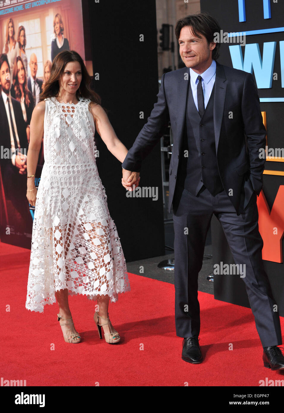 LOS ANGELES, CA - SEPTEMBER 15, 2014: Jason Bateman & wife Amanda Anka ...