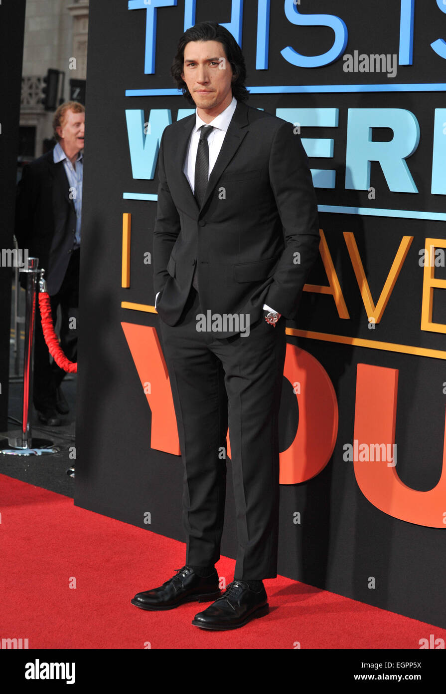 LOS ANGELES, CA - SEPTEMBER 15, 2014: Adam Driver at the Los Angeles ...