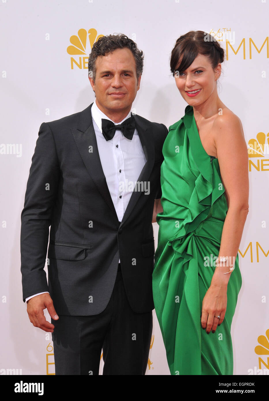 LOS ANGELES, CA - AUGUST 25, 2014: Mark Ruffalo & wife Sunrise Coigney ...