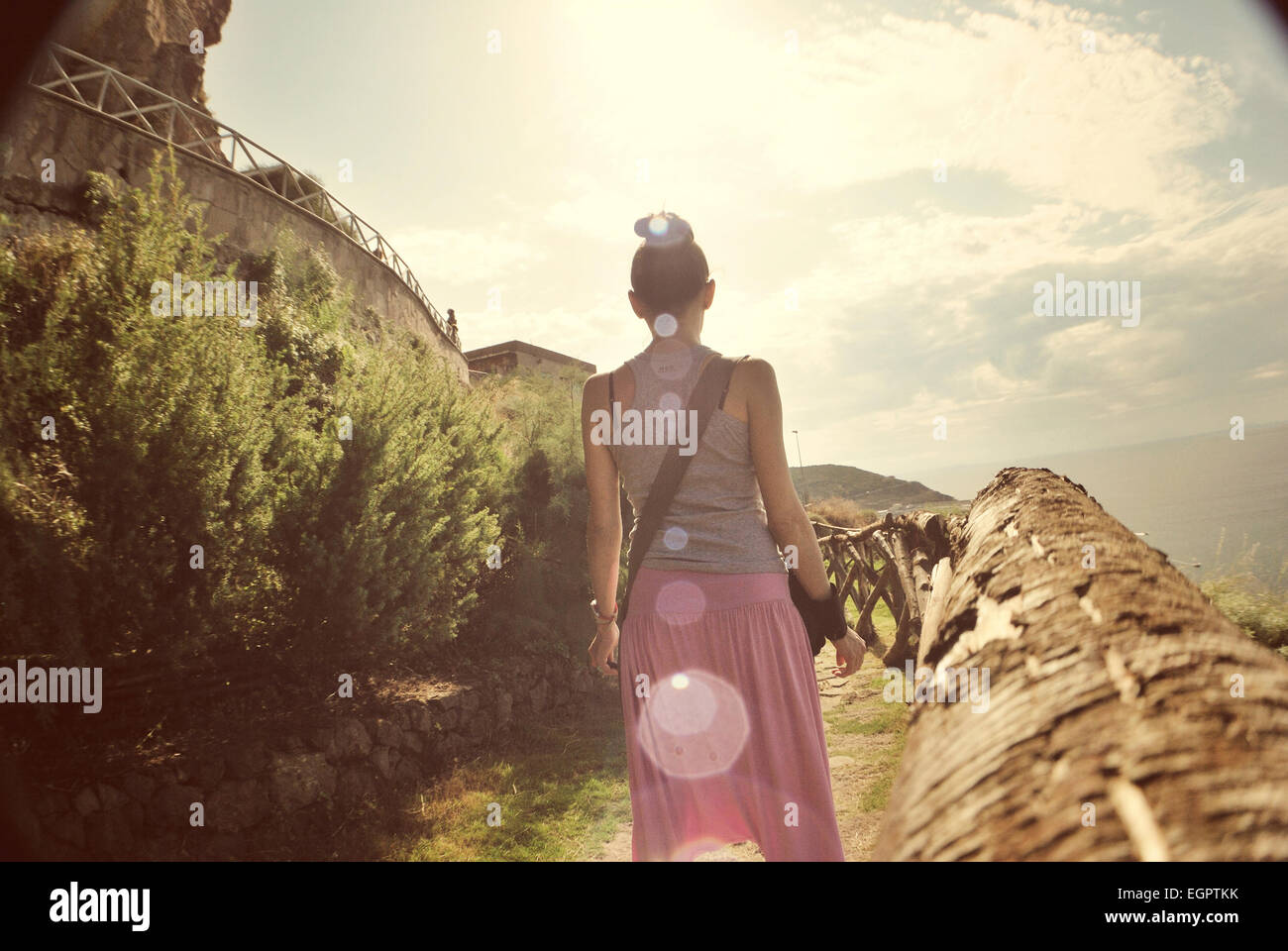woman watching the scenery in summer Stock Photo - Alamy