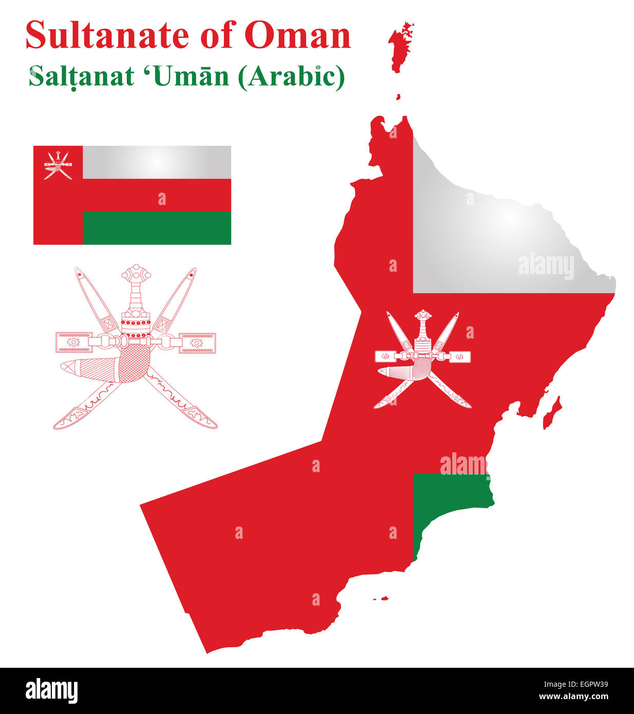 Map of sultanate of oman hi-res stock photography and images - Alamy