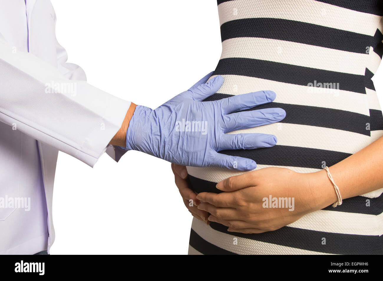 Doctor Giving Health Check To Pregnant Woman Stock Photo - Alamy