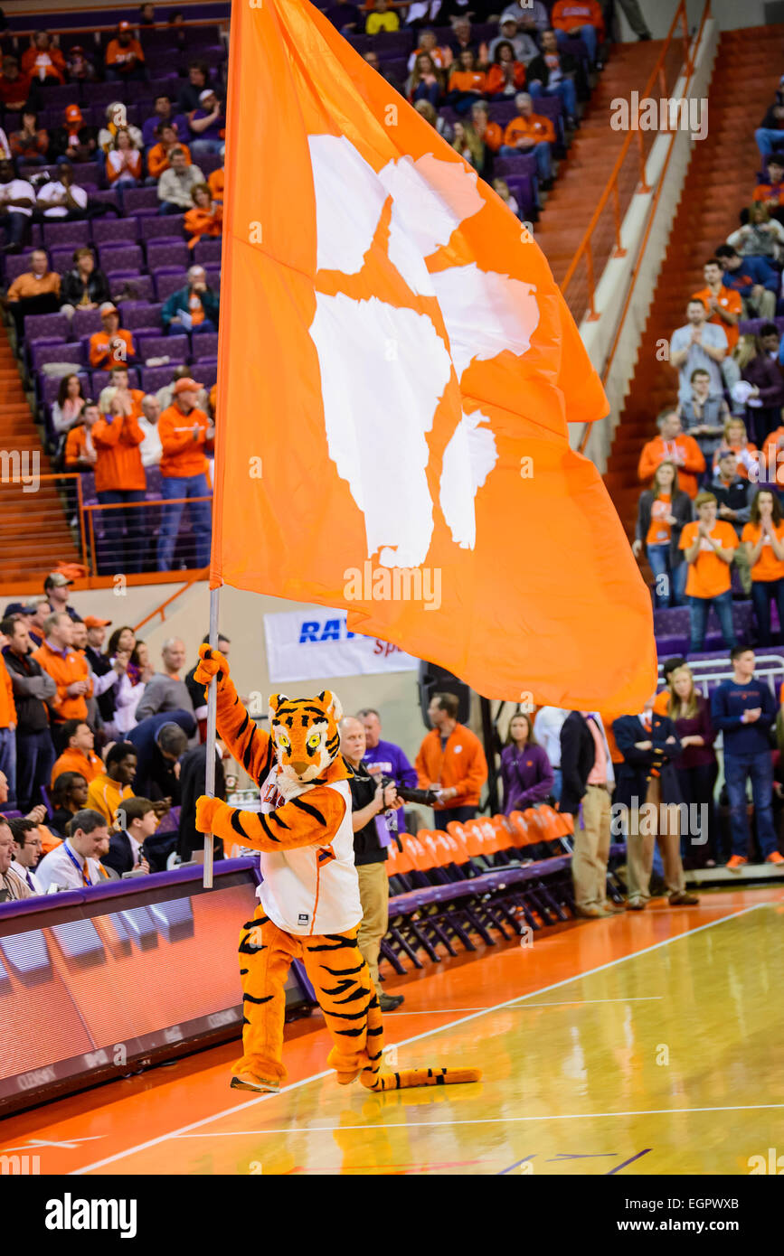 February 28, 2015: Clemson tiger Mascot during 1st half action between ...