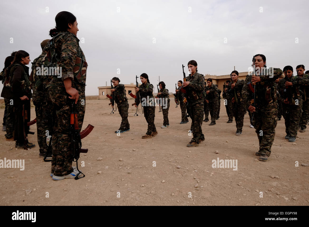 Kurdish fighters from the Women's Protection Units YPJ part of the ...