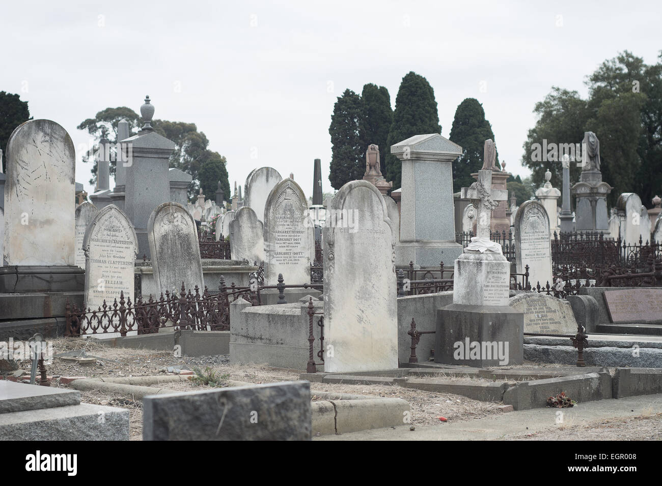Old Disheveled Graves Melbourne General Cemetery Stock Photo - Alamy