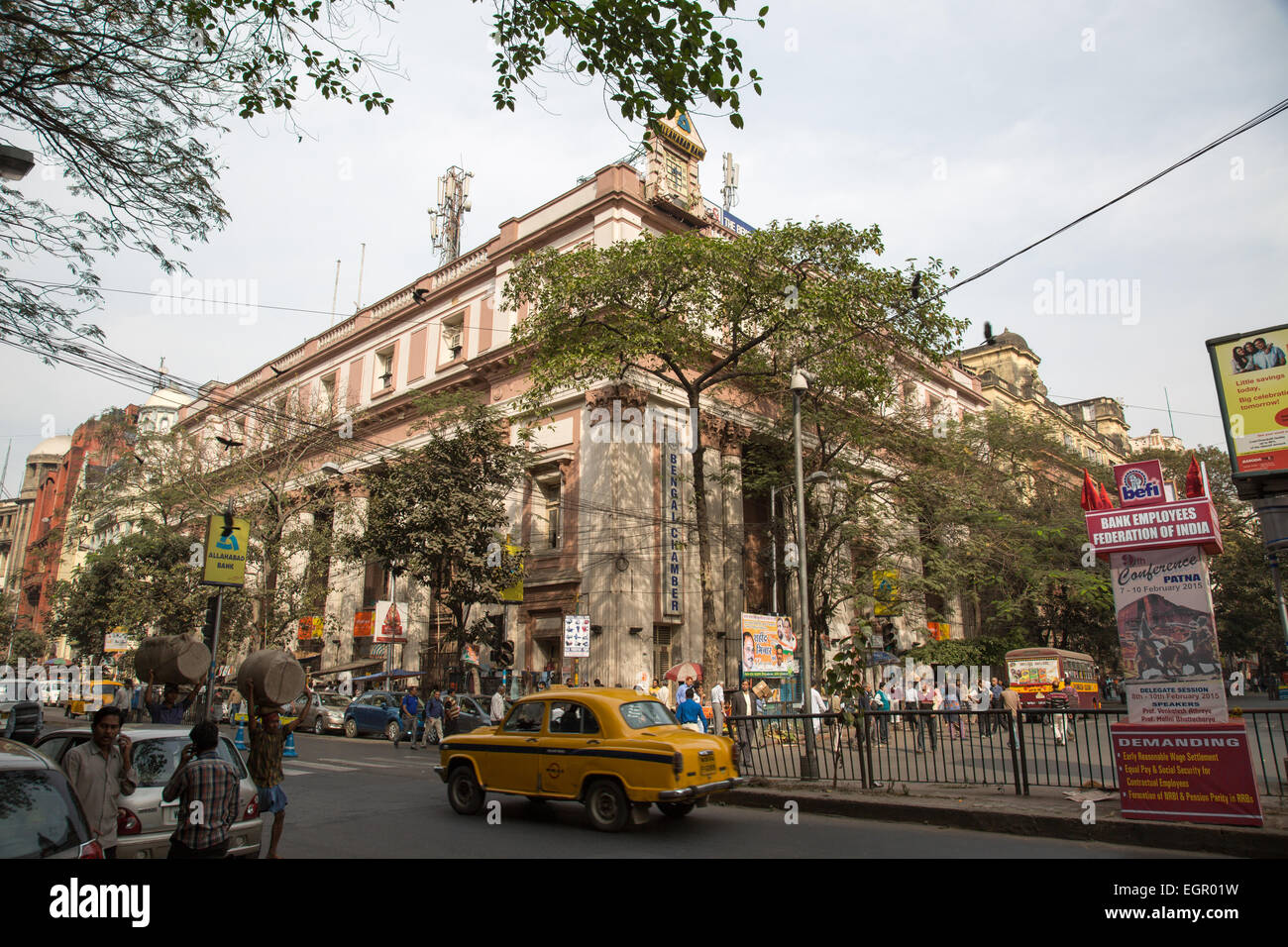 Facade of a high building, Calcutta , Kolkata Stock Photo - Alamy