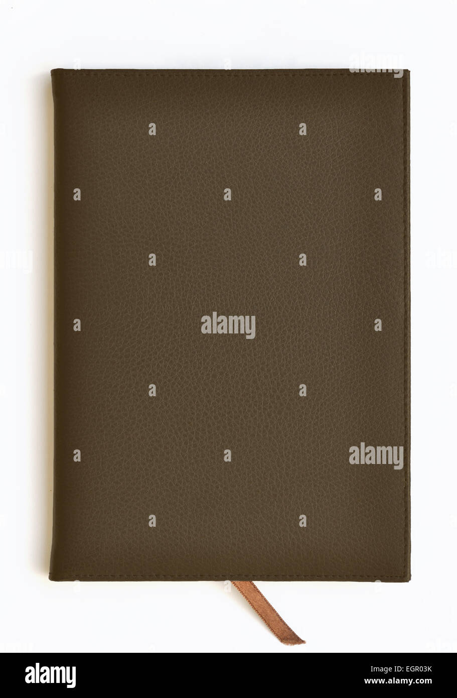 Dark brown leather notebook Stock Photo - Alamy