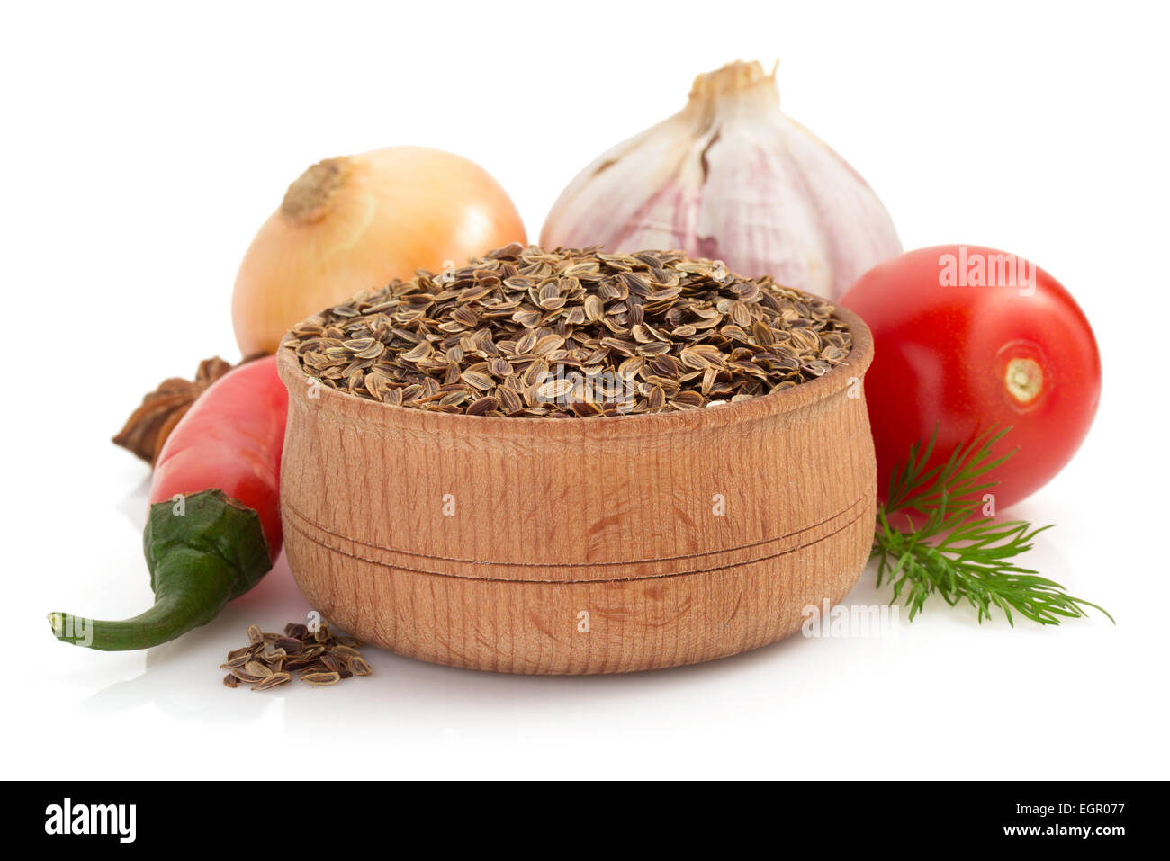 dried dill seeds isolated on white background Stock Photo - Alamy