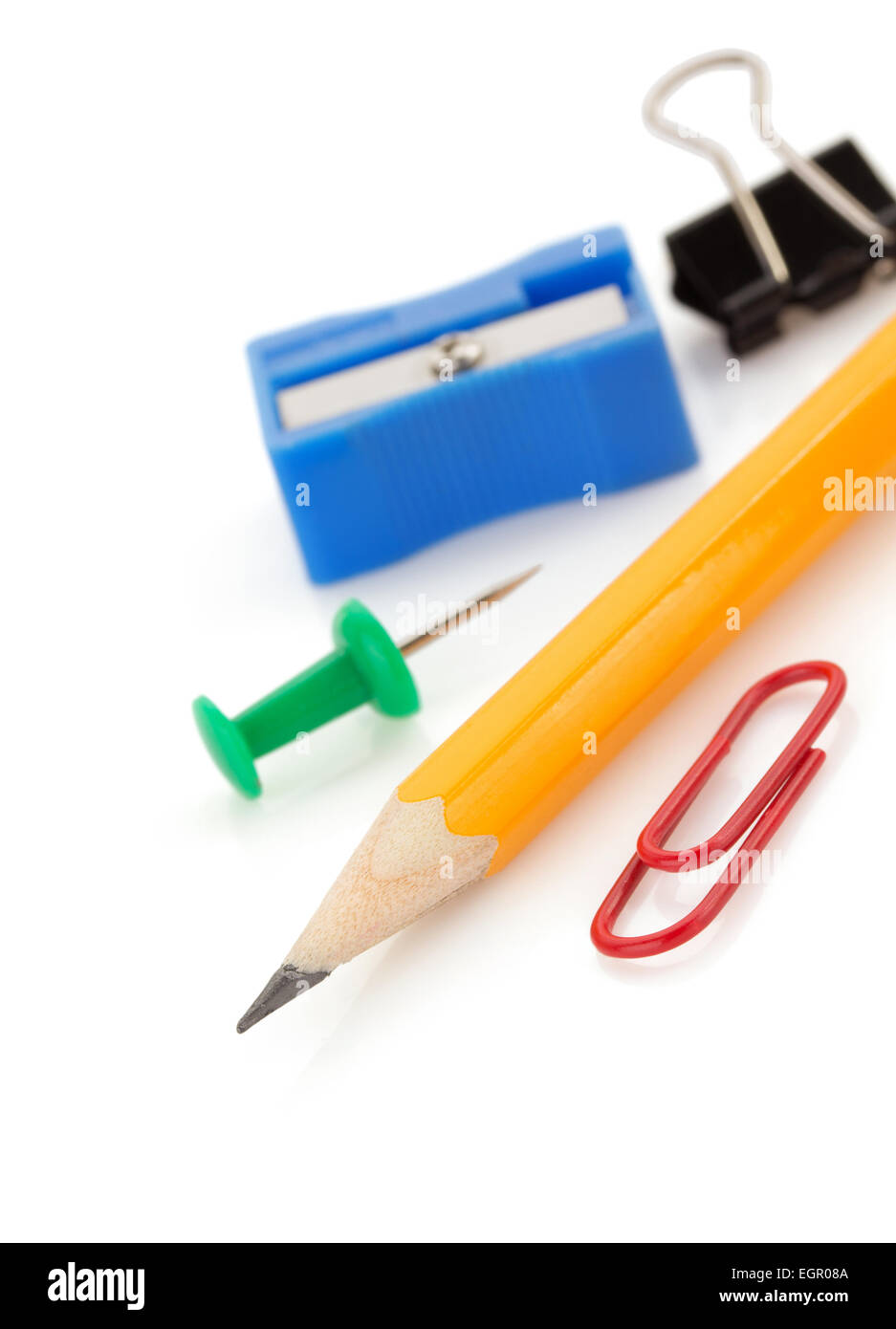 office supplies isolated on white background Stock Photo - Alamy