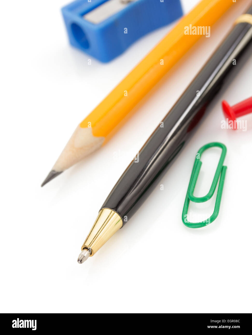 office supplies isolated on white background Stock Photo - Alamy