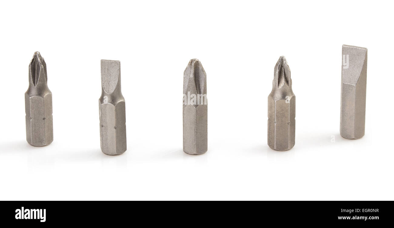 heads for screwdriver isolated on white background Stock Photo - Alamy