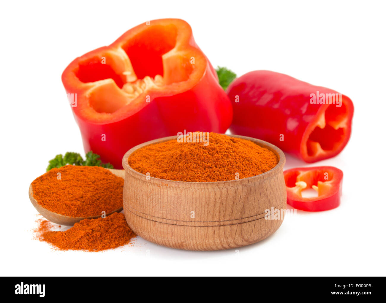 paprika powder isolated on white background Stock Photo - Alamy