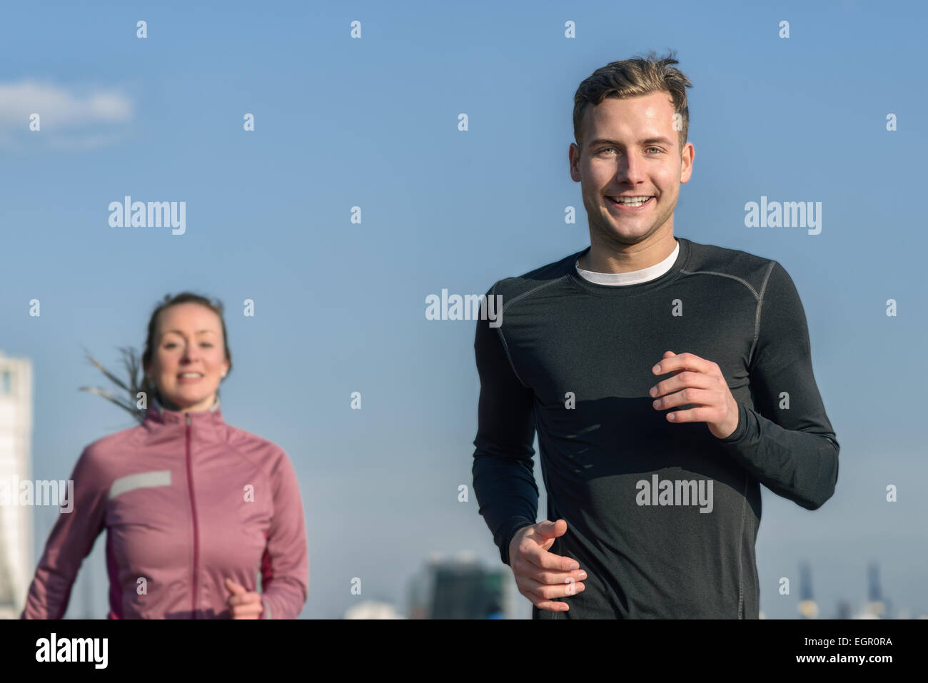 Woman jogging low angle hi-res stock photography and images - Alamy