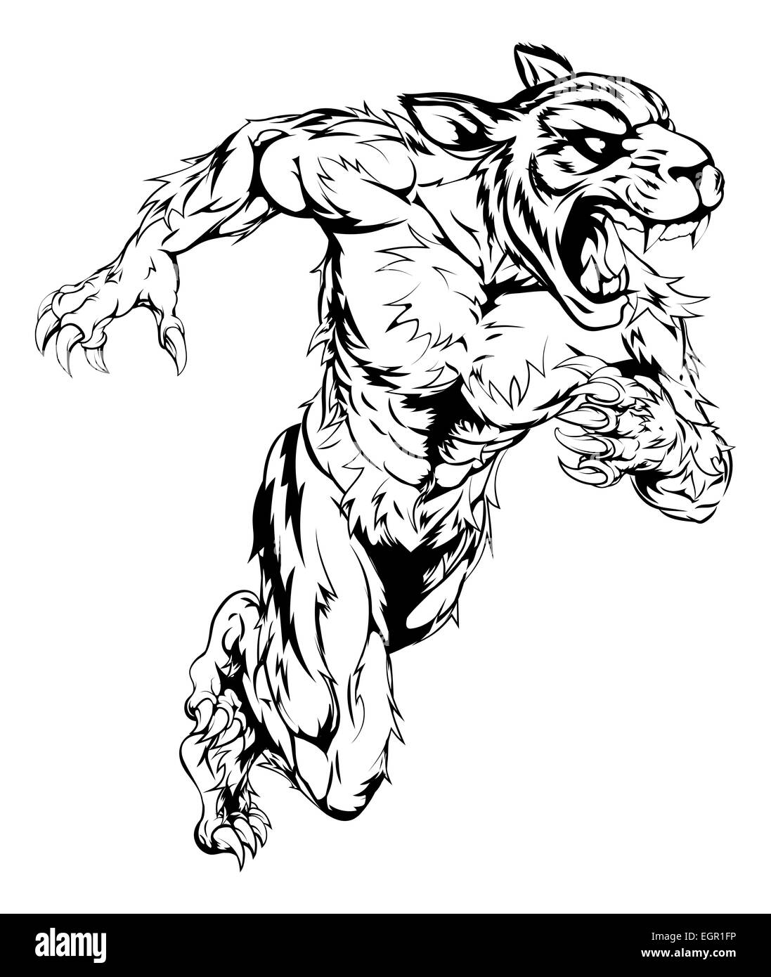 Cartoon fierce tiger animal character hi-res stock photography and ...