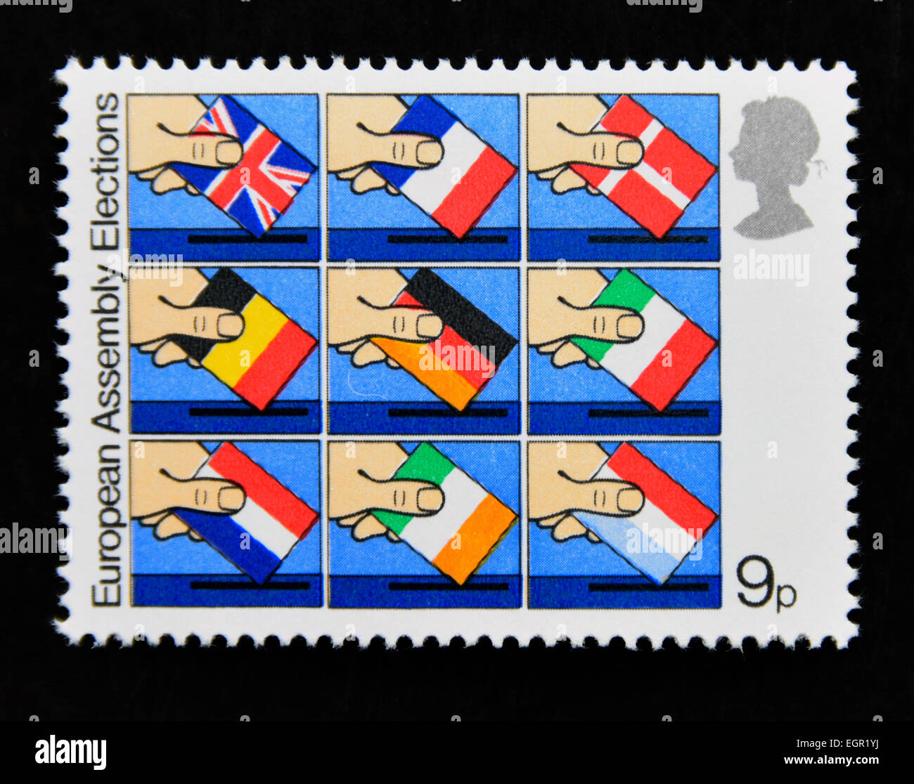 Postage stamp. Great Britain. Queen Elizabeth II. 1979. First Direct ...