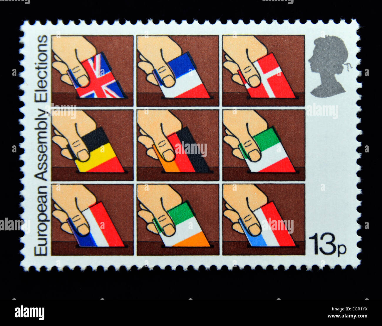 Postage stamp. Great Britain. Queen Elizabeth II. 1979. First Direct ...