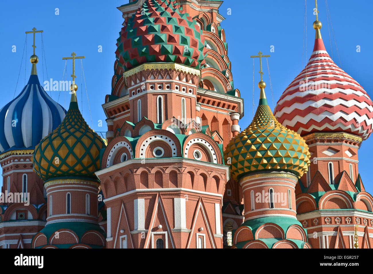 Domes of St. Basil's Cathedral on red square. The St. Basil's Cathedral ...