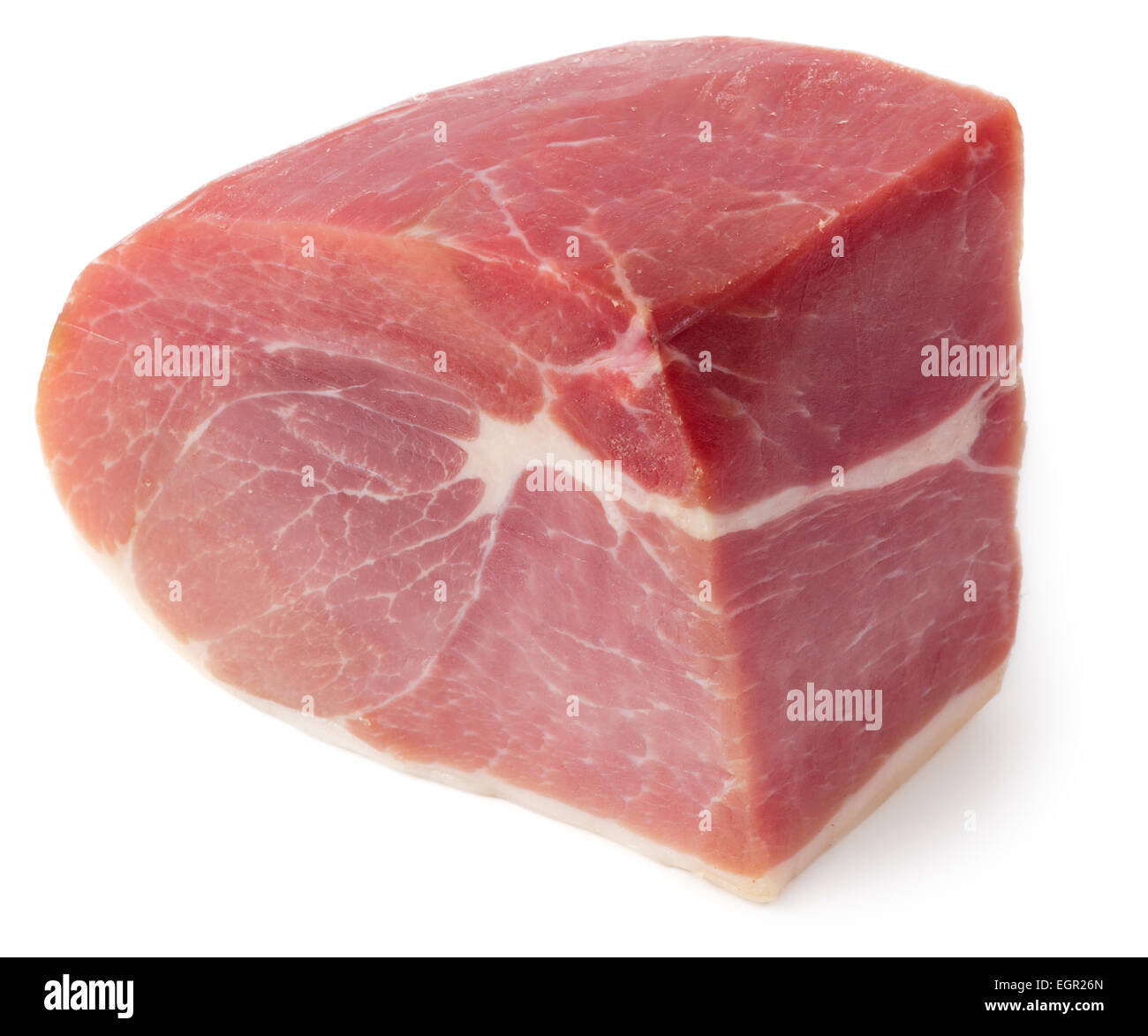 Italian prosciutto crudo isolated on white background. Cured Ham Stock ...