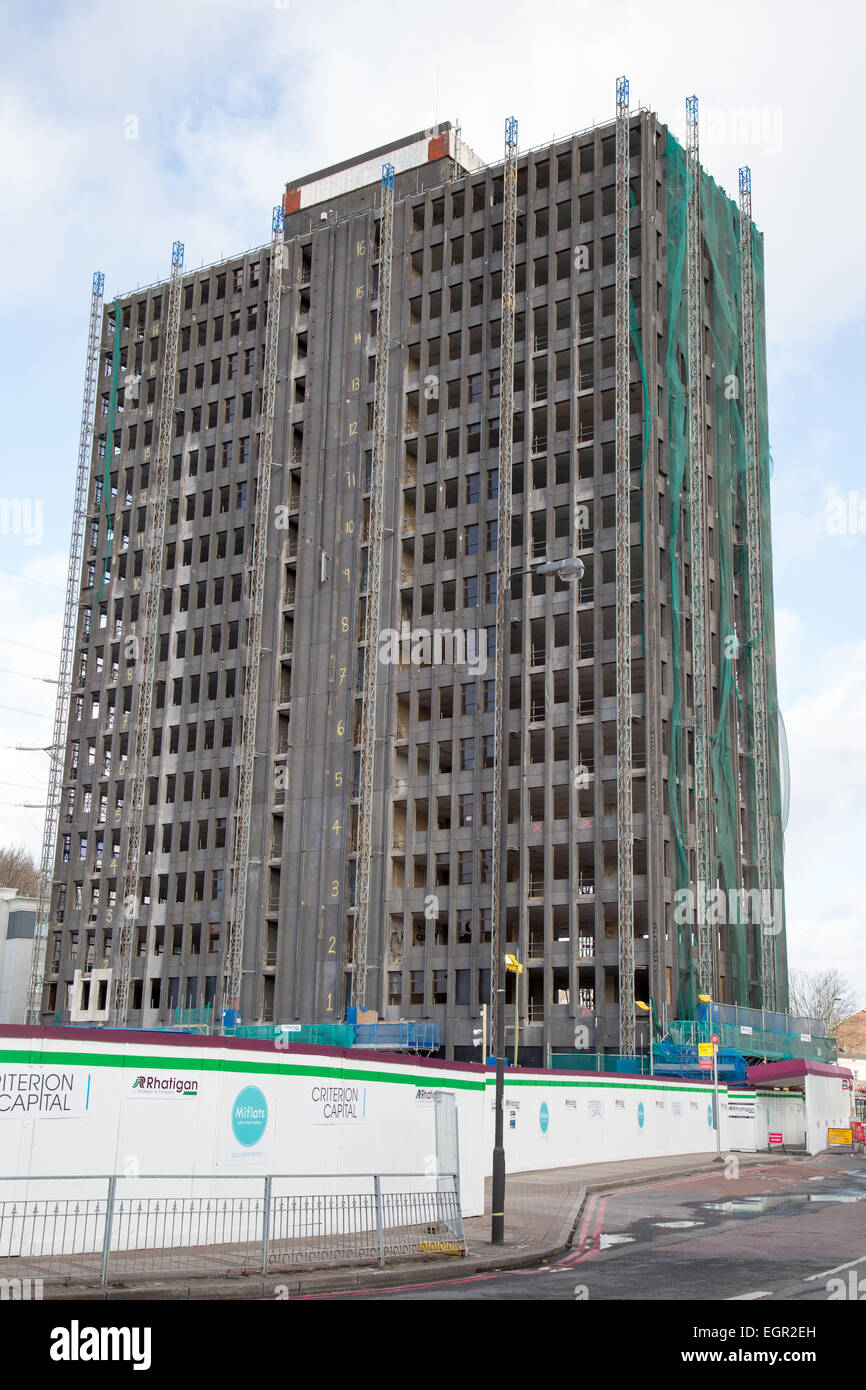 Renovation on the ugliest building in Colliers Wood London Stock Photo ...
