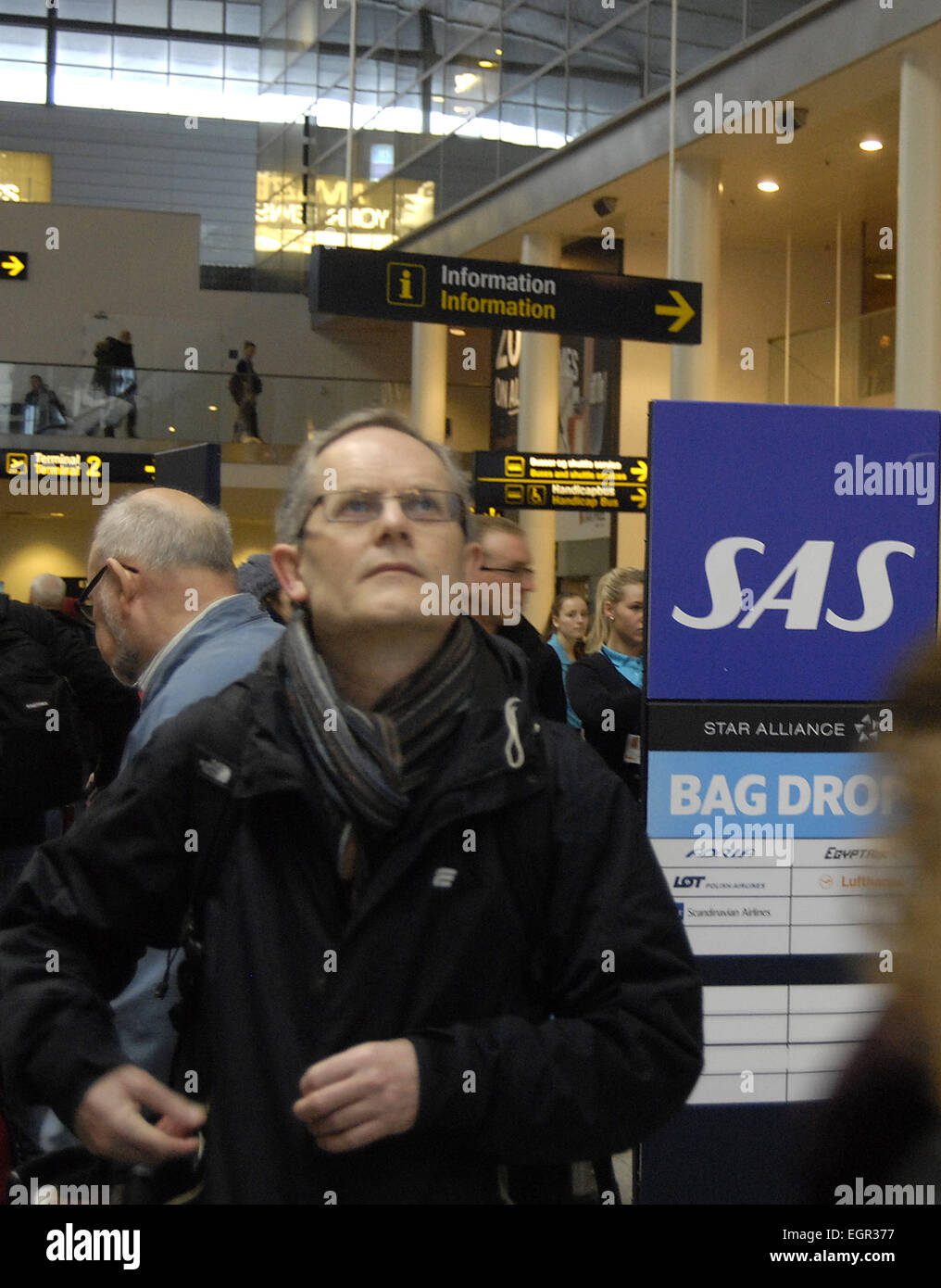 Kastrup, Copenhagen. Denmark 1st March 2015. SAS Scandinavian Airlines ...