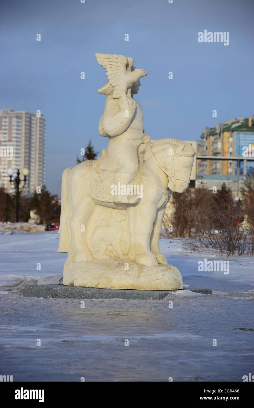 A statue in the streets of Astana, capital of Kazakhstan Stock Photo ...