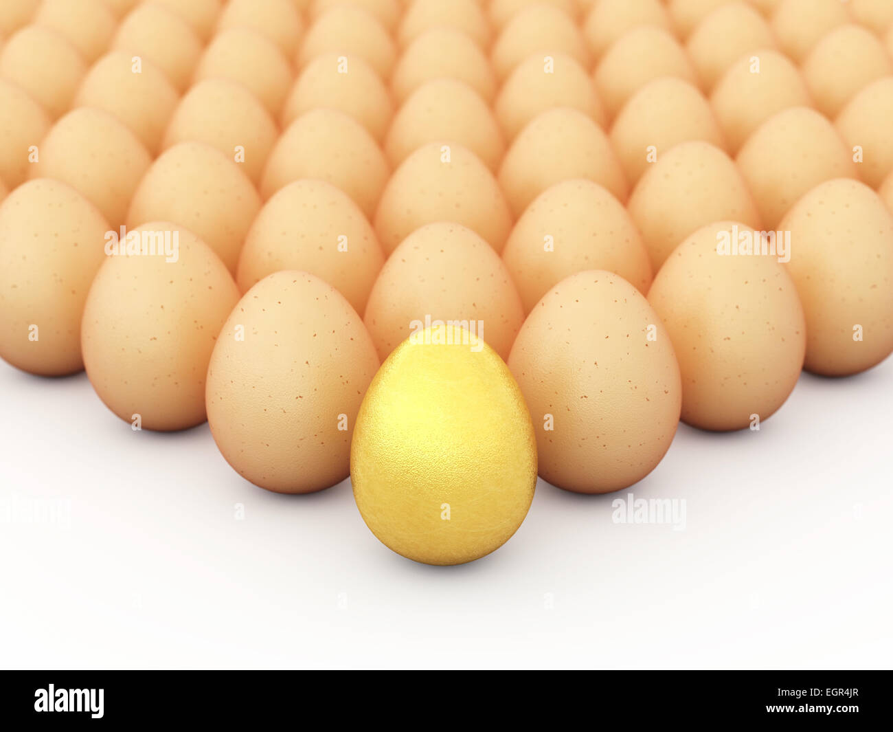 Golden egg, Multiple brown eggs , Easter celebration Stock Photo - Alamy