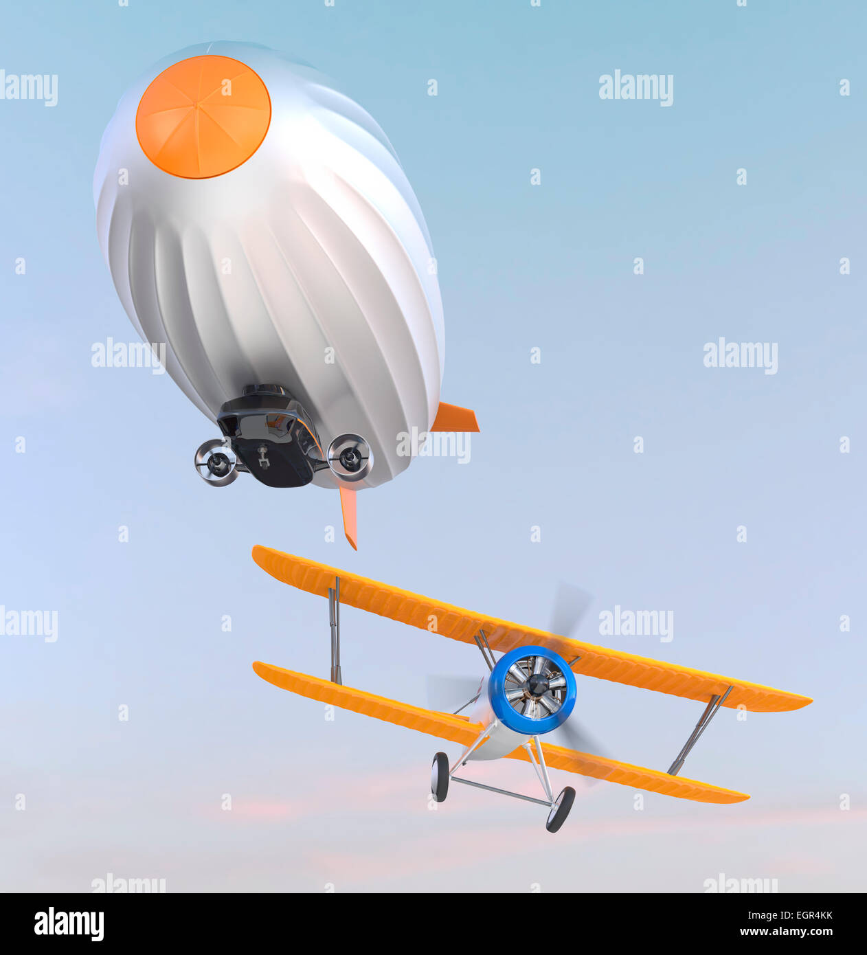 Silver biplane hi-res stock photography and images - Alamy