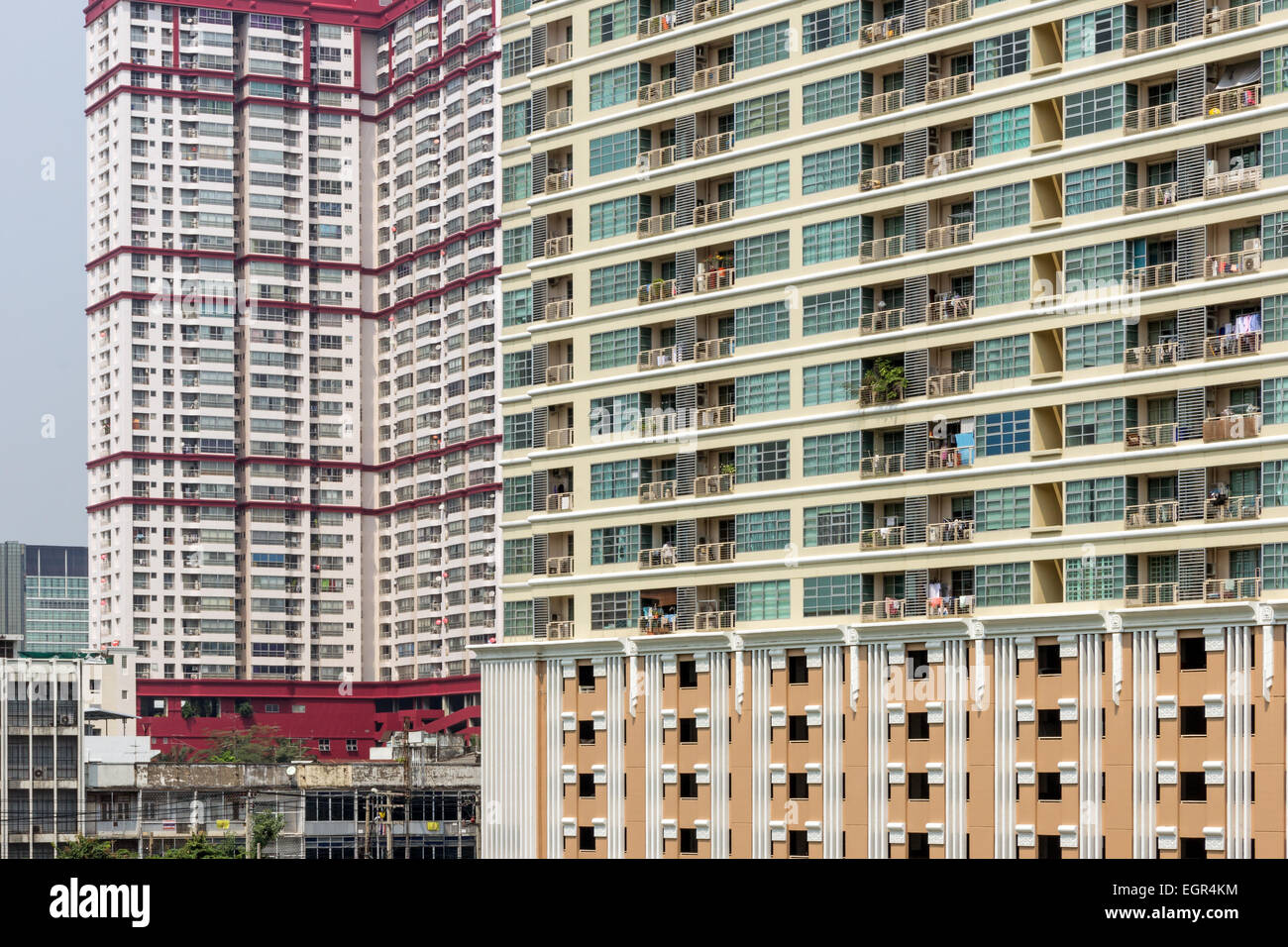 High-rise apartment buildings in Bangkok, Thailand in daylight Stock ...
