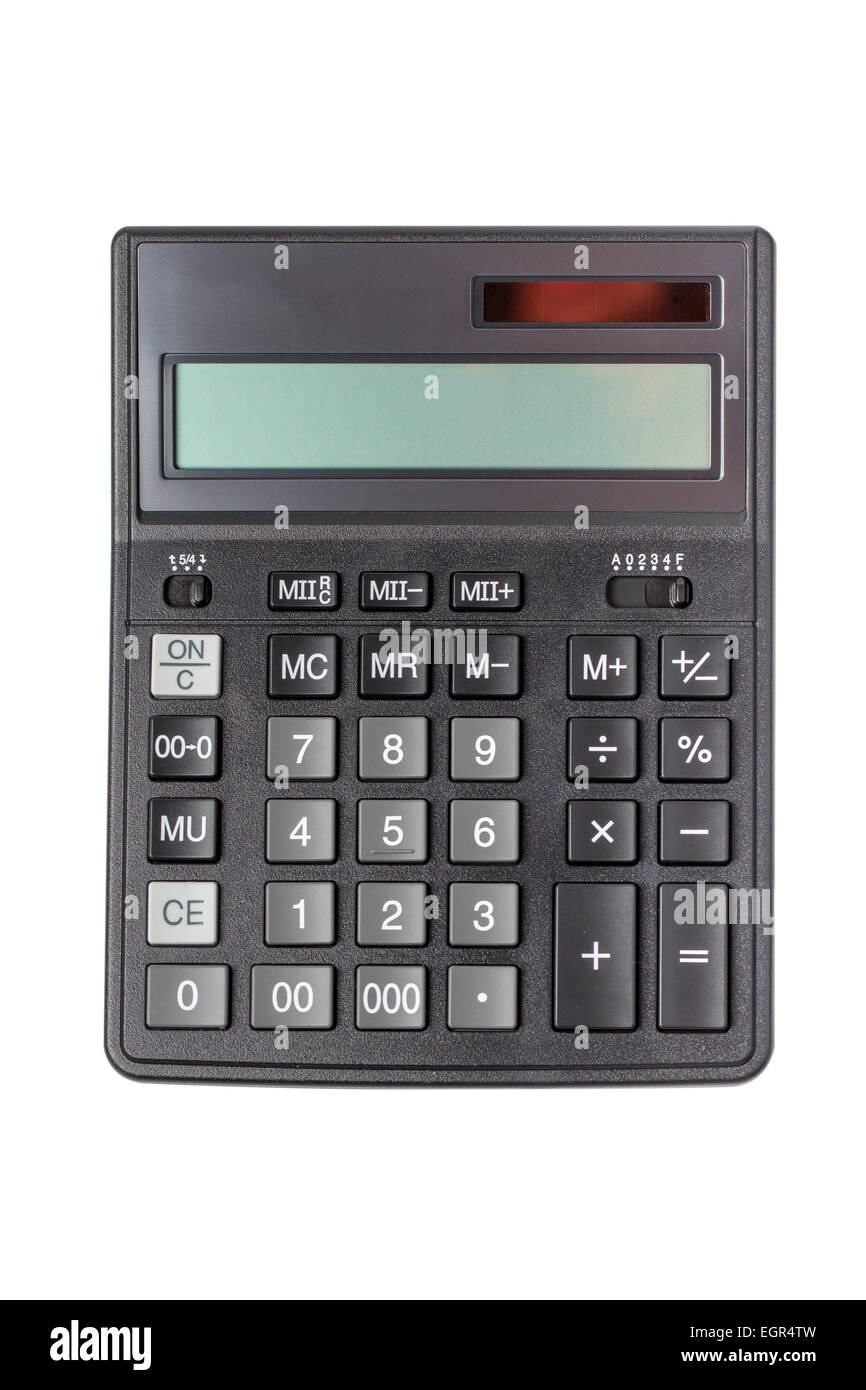 Top view of calculator isolated on white with clipping path Stock Photo ...