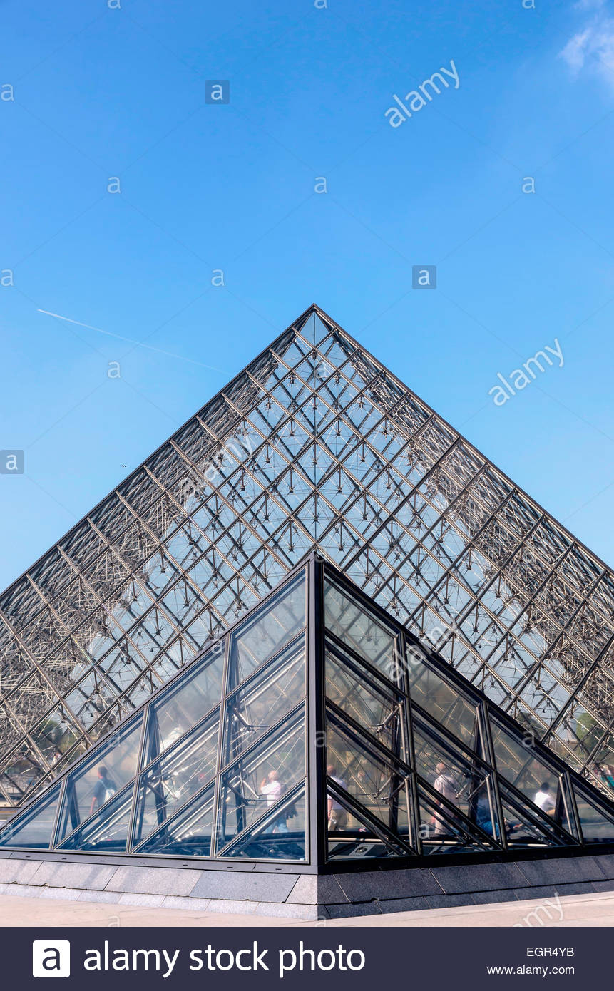 Louvre Pyramid Construction High Resolution Stock Photography and ...