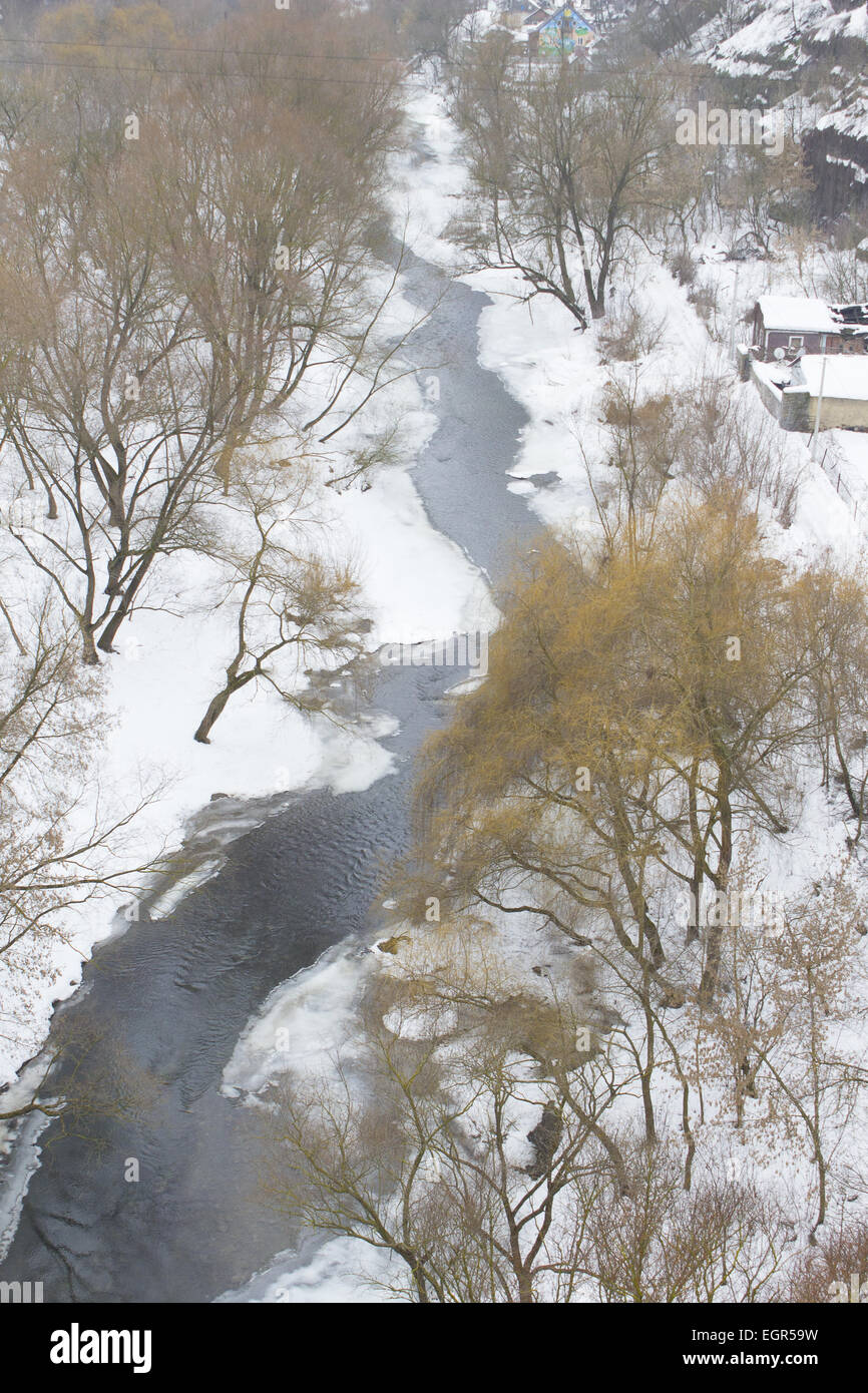 river and the coast in the snow in winter Stock Photo - Alamy