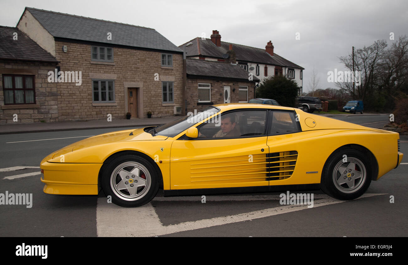 Yellow Ferrari Testarossa (Type F110) at the Inaugural Car Club Meet in ...