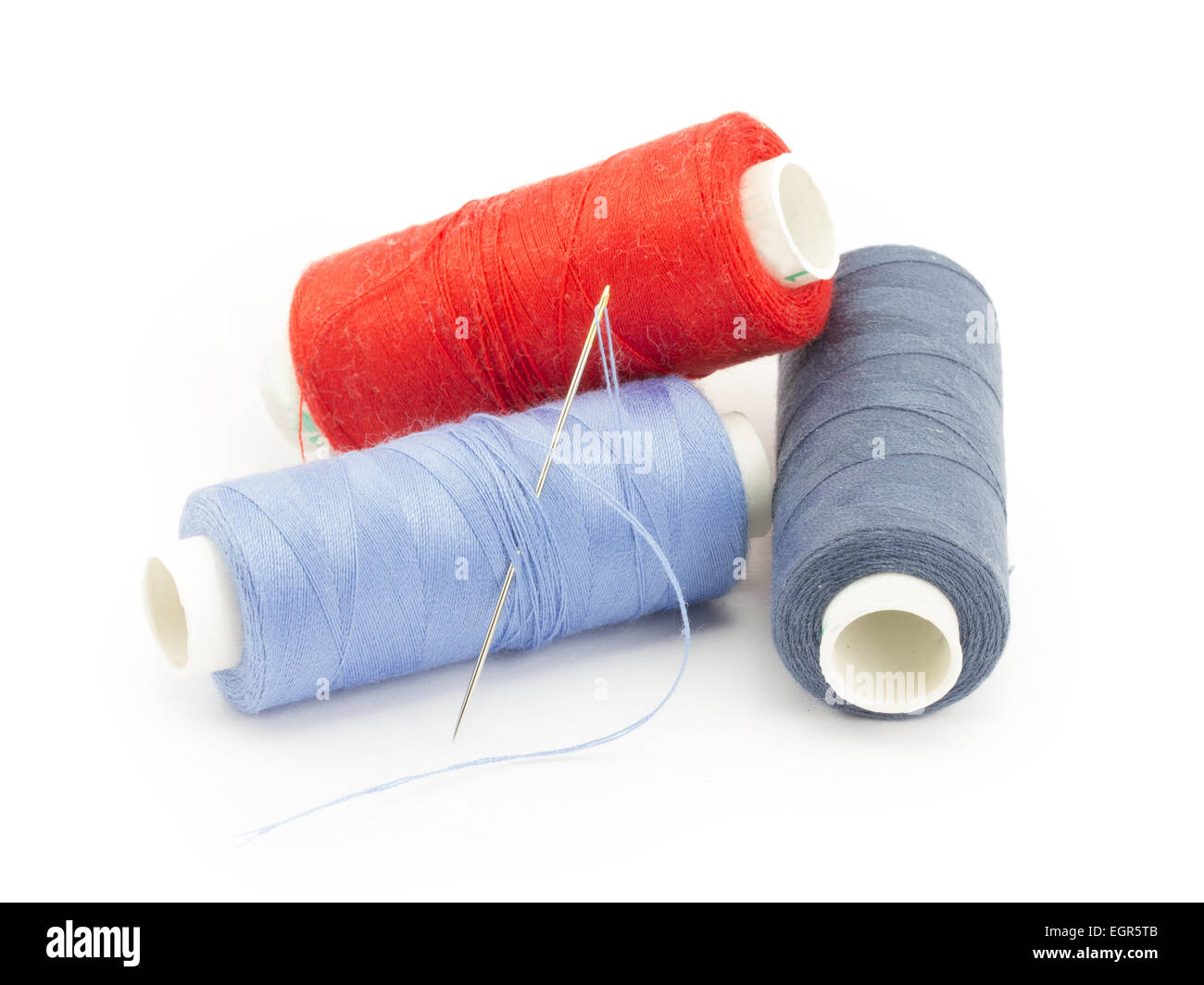 threads, needles isolated on white background Stock Photo - Alamy