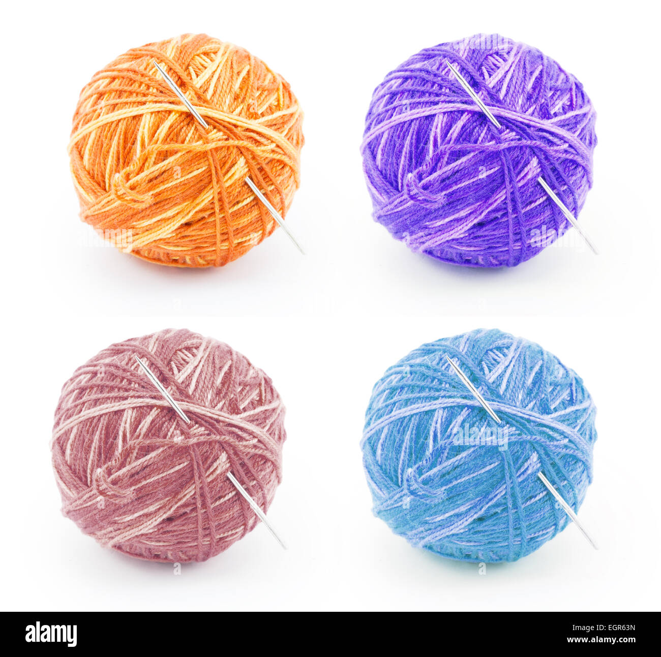 Yarns for knitting isolated on white background Stock Photo - Alamy