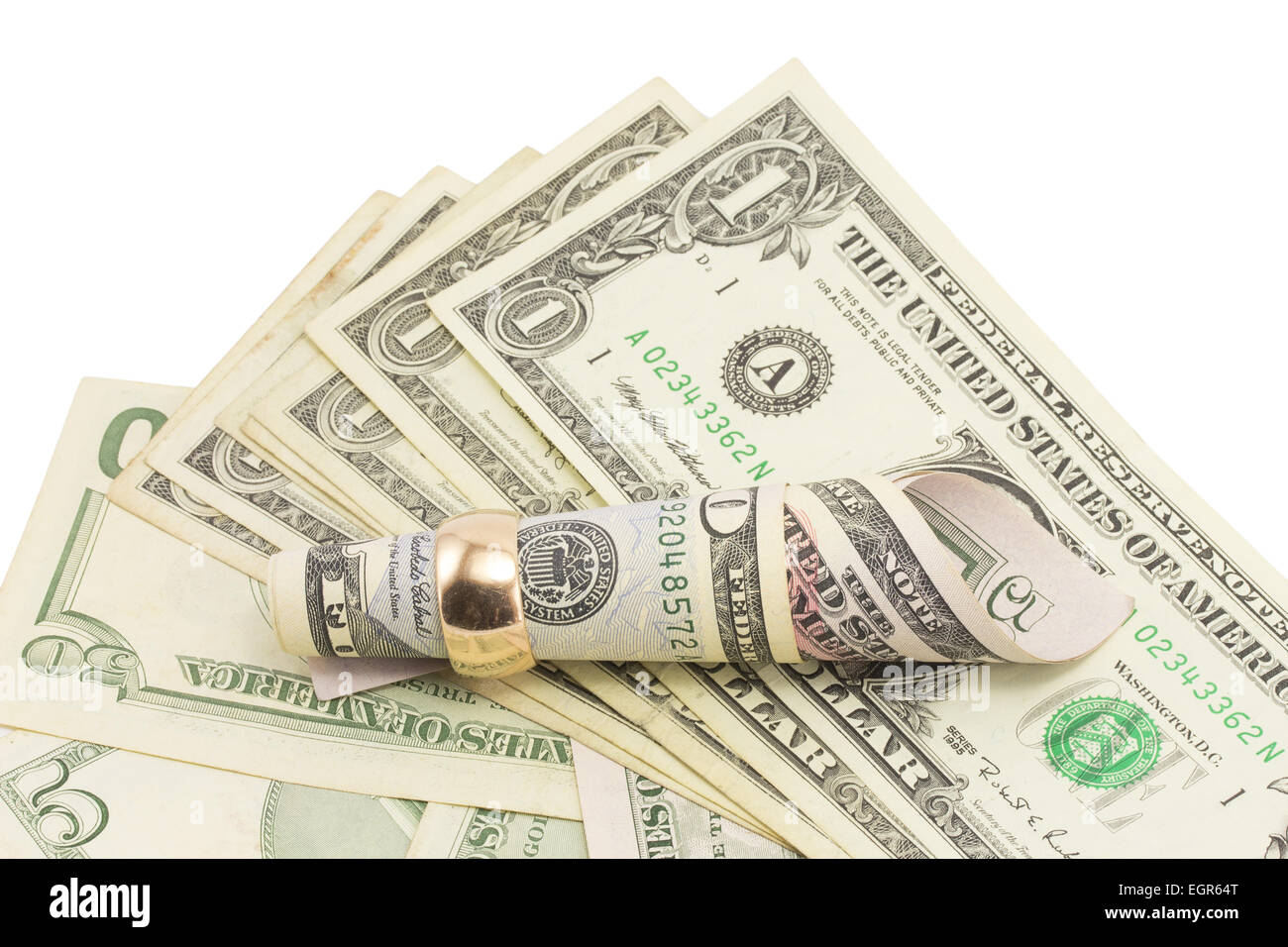 money, dollars isolated on white background Stock Photo - Alamy