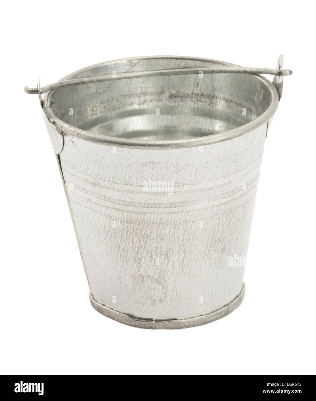 Metallic bucket isolated on white background Stock Photo - Alamy