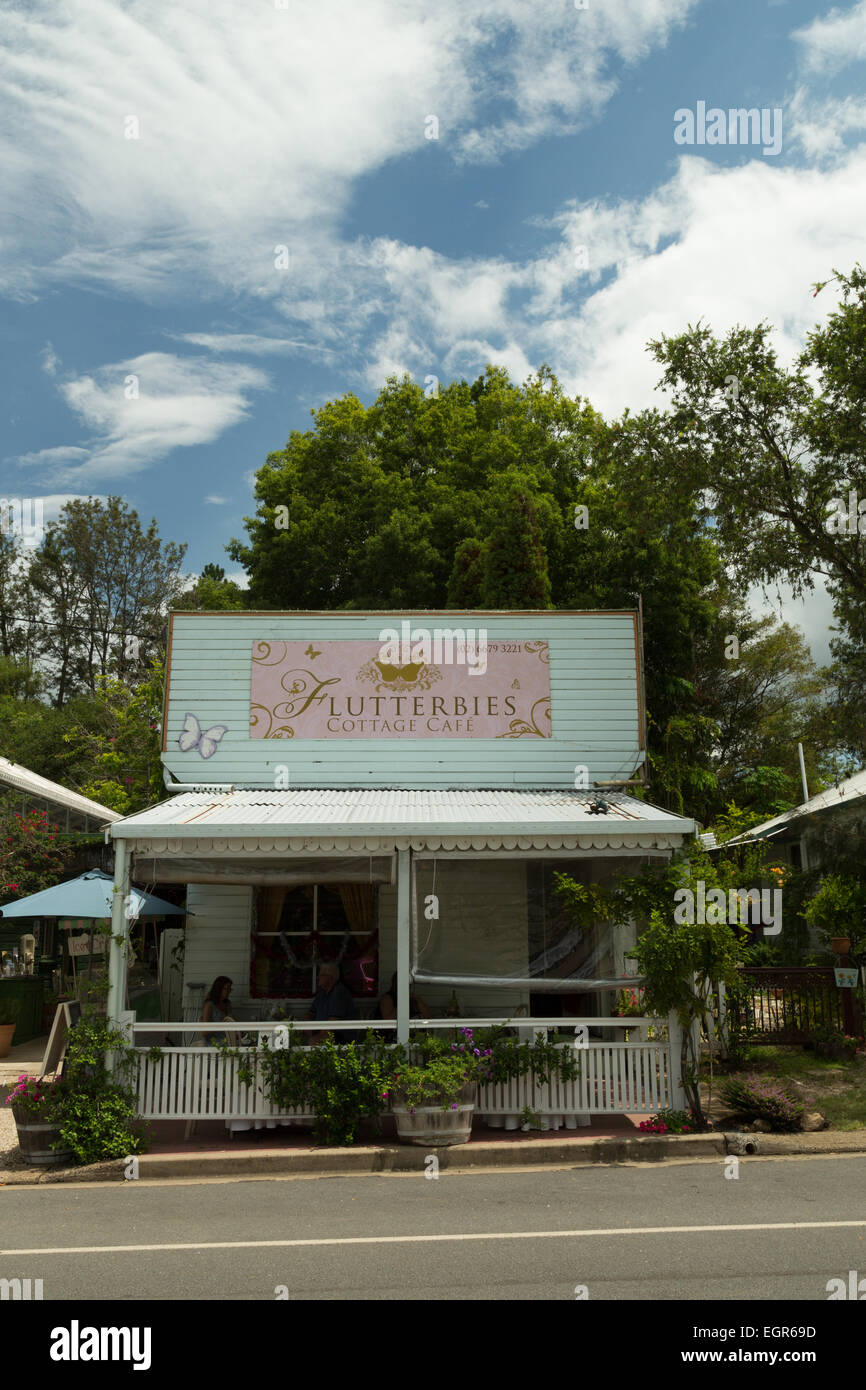 A photograph of the historic Flutterbies Cottage Cafe, in Tyalgum ...