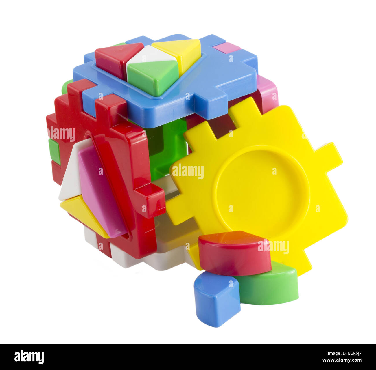 baby toy blocks isolated on white background Stock Photo - Alamy
