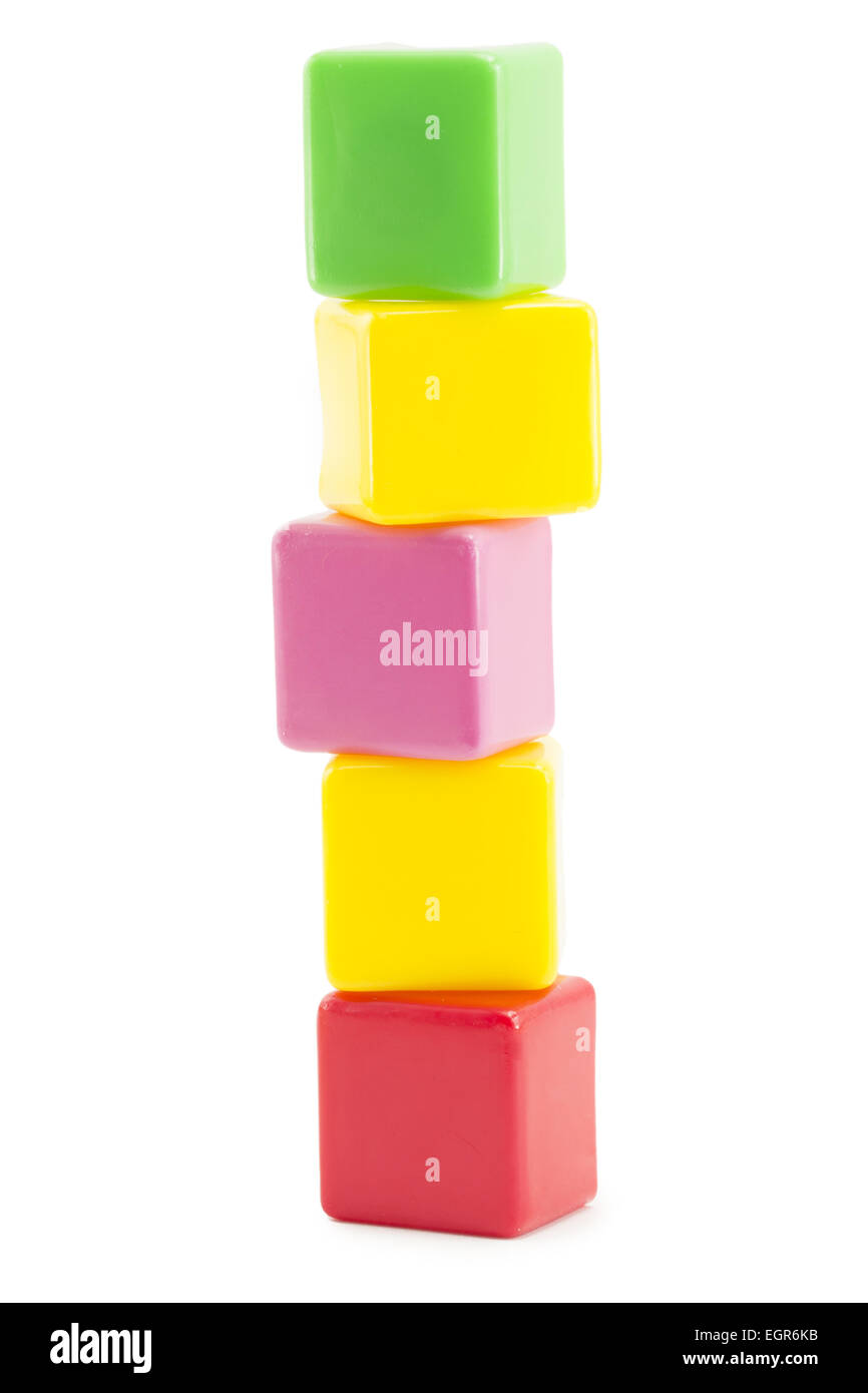 baby toy blocks isolated on white background Stock Photo - Alamy