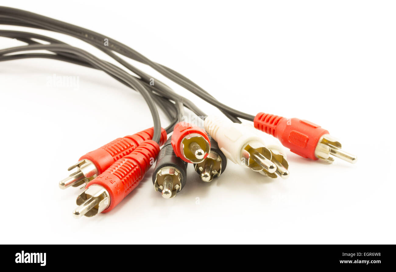 cable rca isolated on white background Stock Photo - Alamy